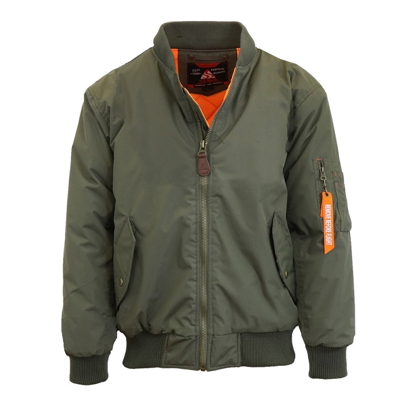 Wholesale Men’s Flight Bomber Jackets in Olive – Sold in Bulk | Free ...
